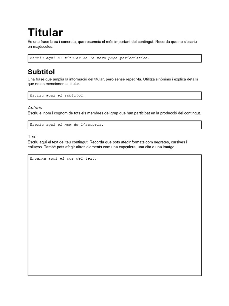 CAT - Plantilla Per Penjar Articles A Moodle | PDF