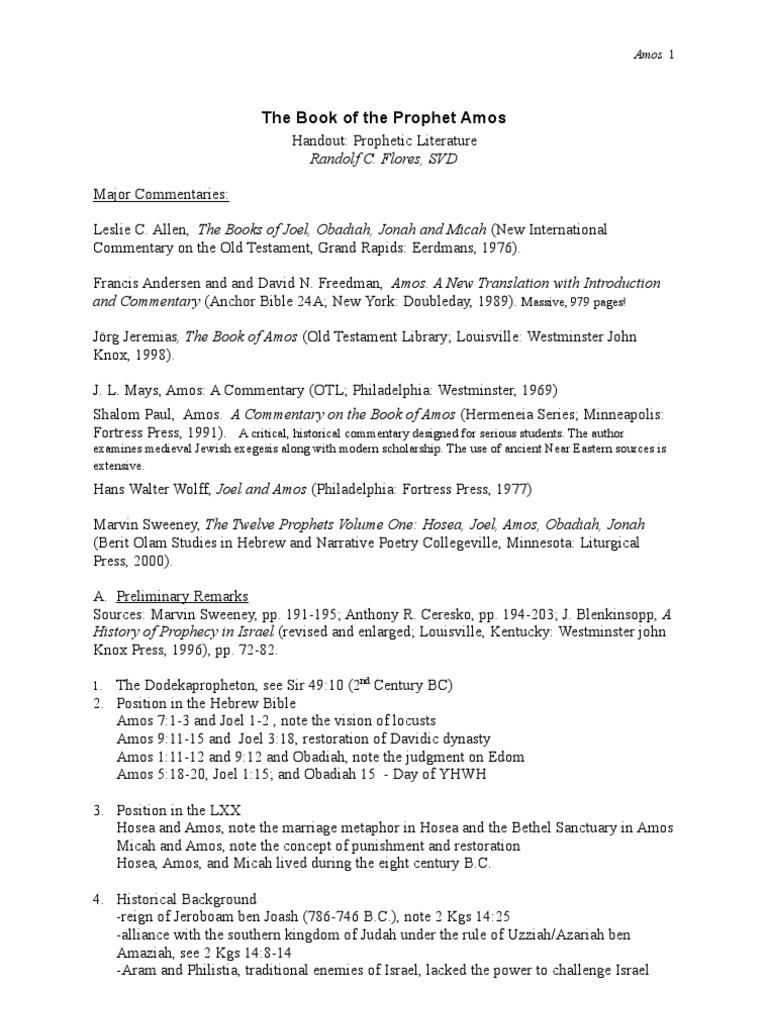 The Book of Amos | PDF | Bible Content | Books Of The Hebrew Bible