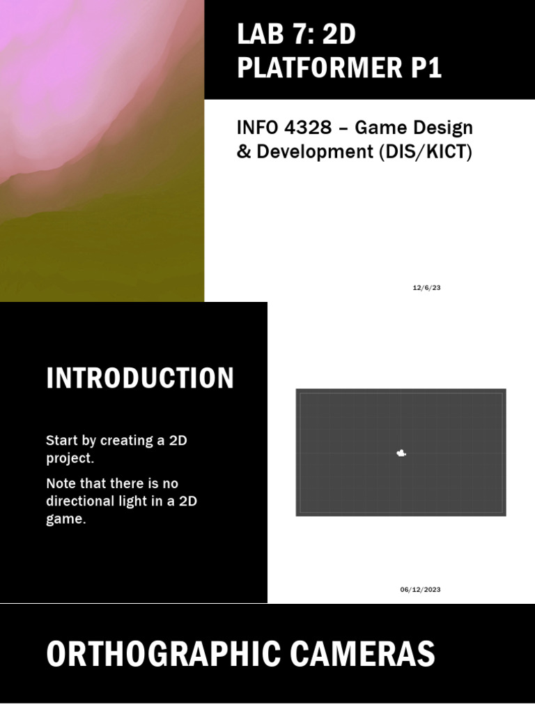 Lab 8 - 2D Platformer p1 - New | PDF | C Sharp (Programming Language) | Graphics