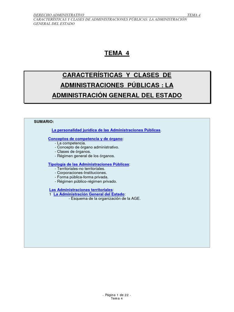Tema 4-Derecho Admin | PDF | Gobierno de españa | Estado (política)