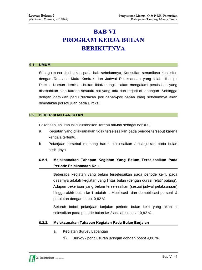 BAB 6. Program Kerja | PDF