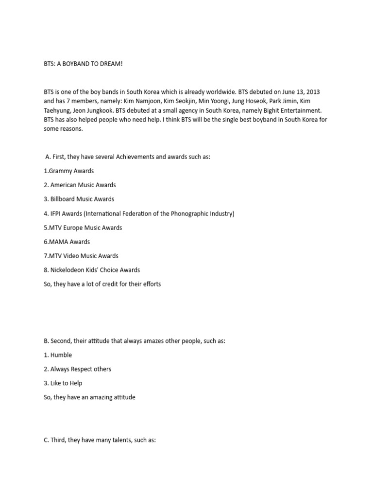 BTS | PDF | Sports & Recreation