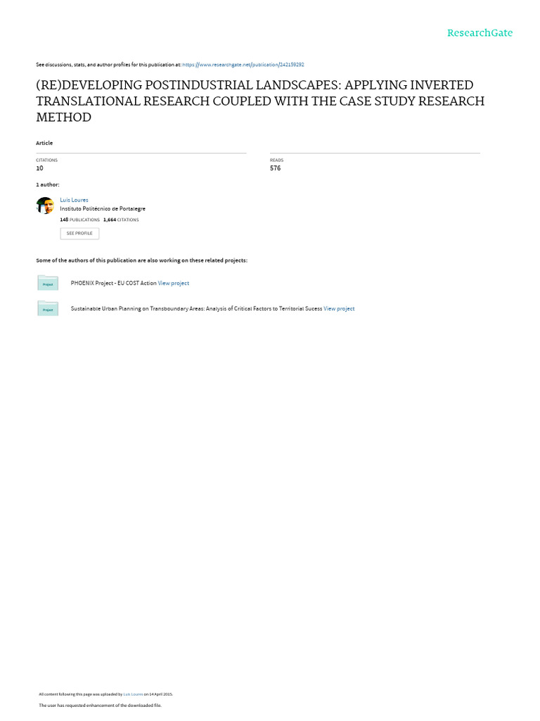 Redeveloping Postindustrial Landscapes Applying in | PDF | Landscape ...