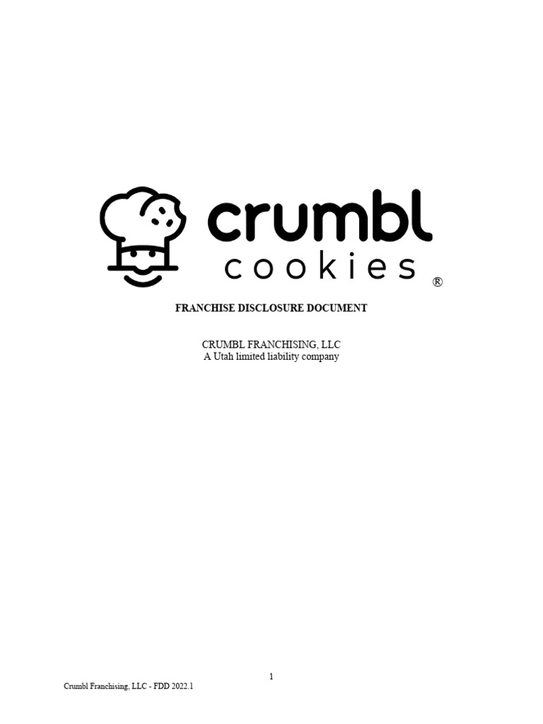 Crumbl-Cookies-2021 - FDD | PDF | Franchising | Payment Card Industry Data Security Standard