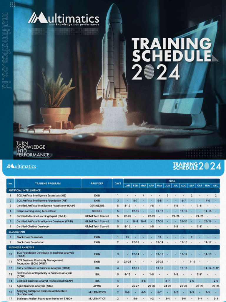 Multimatics Training Schedule 2024 | PDF