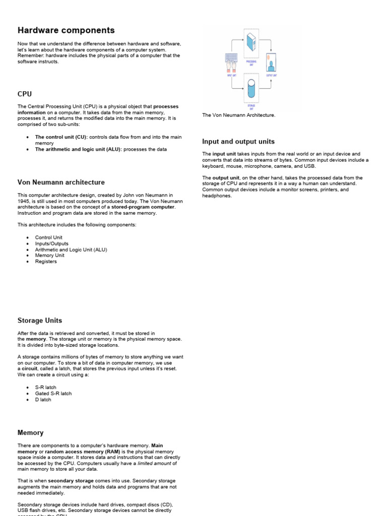 Computer Components Pdf Computer Data Storage Computer Hardware