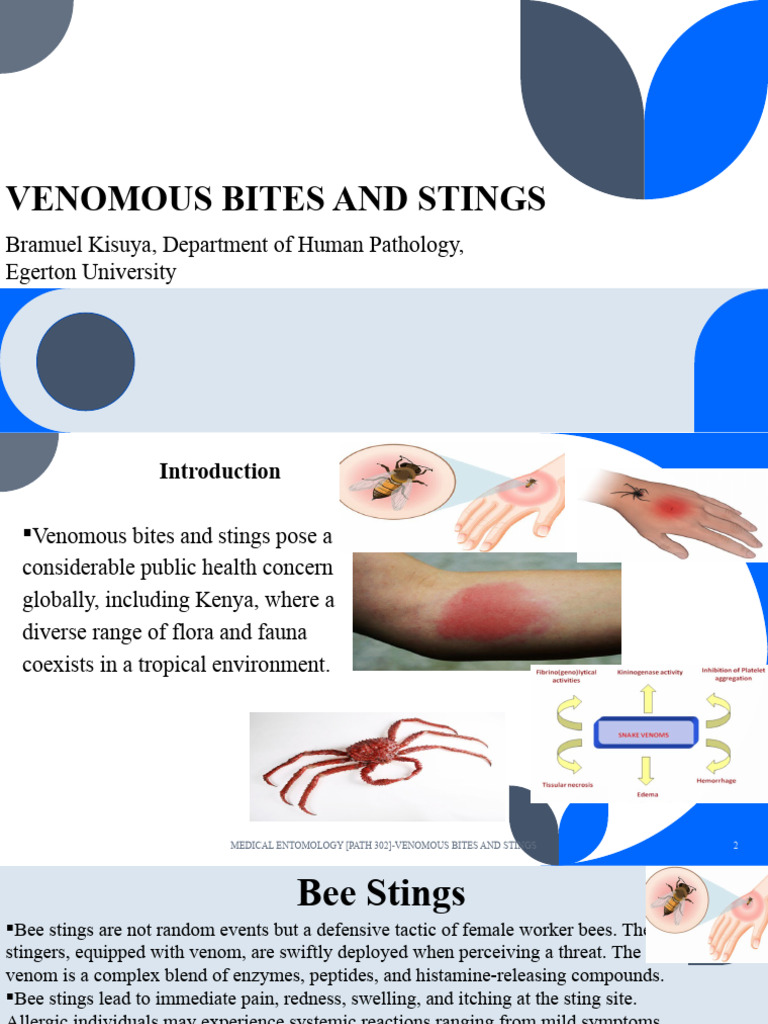 Venomous Bites & Stings Guide | PDF | Clinical Medicine | Medical ...