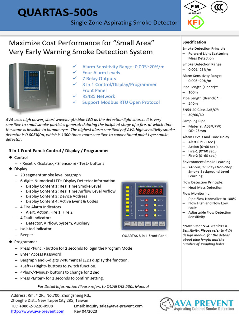 QUARTAS-500s TDS Eng v3.1. | PDF | Smoke | Equipment