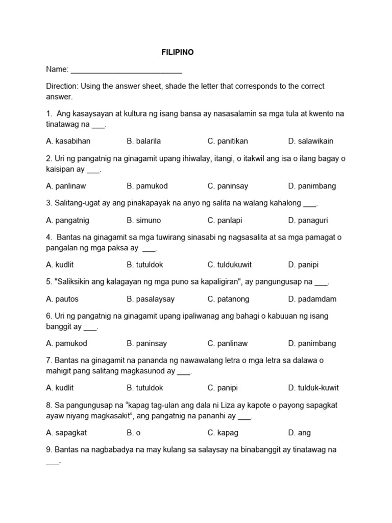 Filipino Let | PDF