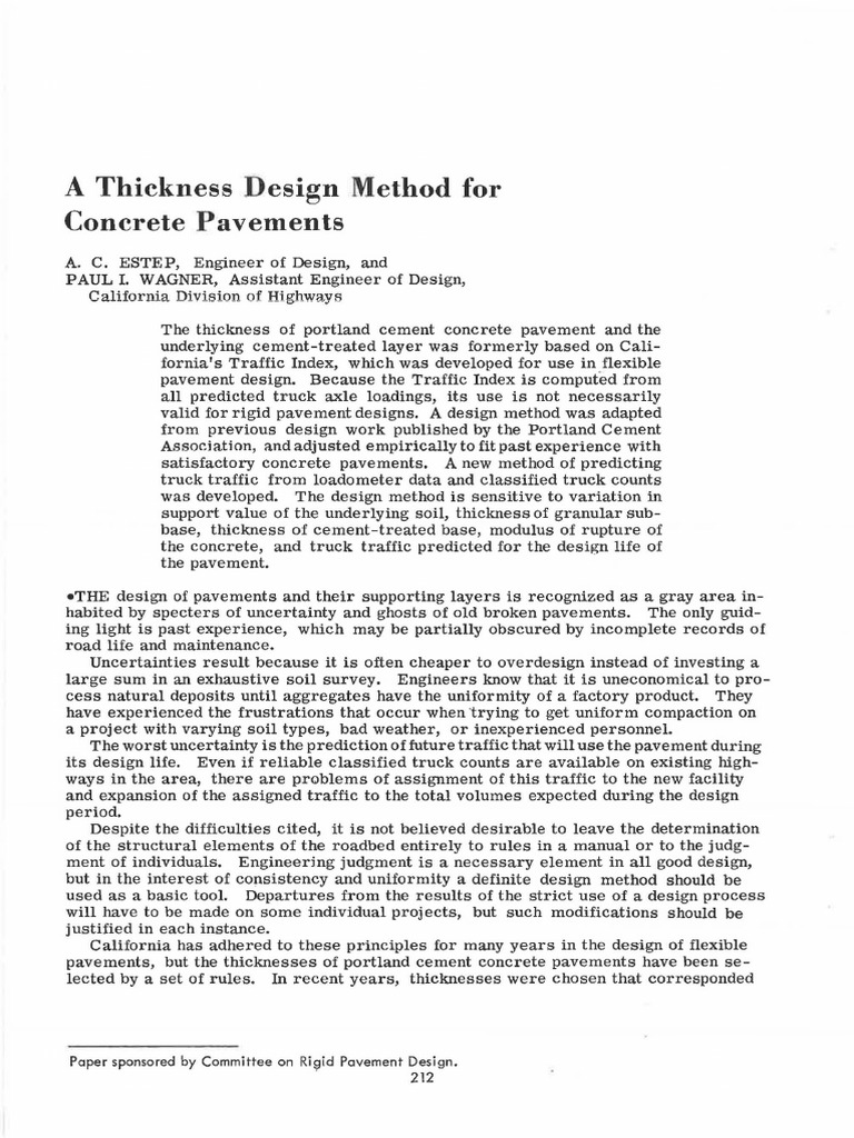 A Thickness Design For Concrete Pavements: Method | PDF | Road Surface ...