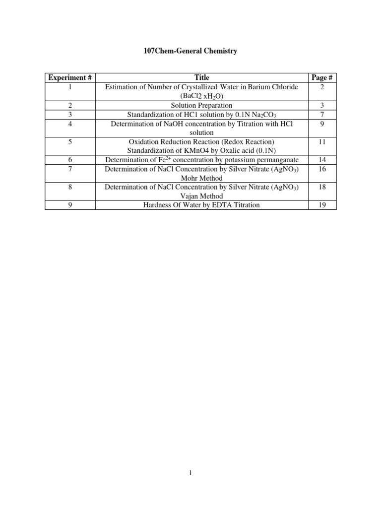 Chem 107 English Version PDF | PDF | Chemistry | Titration