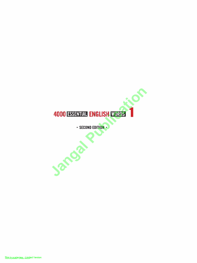 4000 Essential English Words 1 2nd Edition | PDF