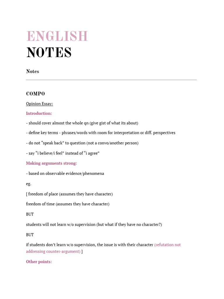 English Notes | PDF | Verb | Noun