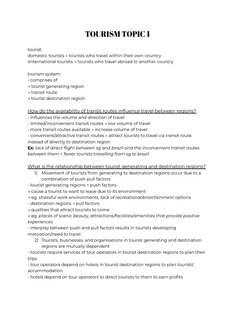 Tourism Topic 1 | Download Free PDF | Tourism | Transport