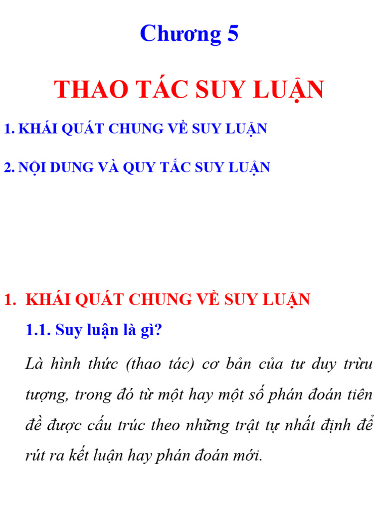 Chương v. Thao Tác Suy Luận | PDF