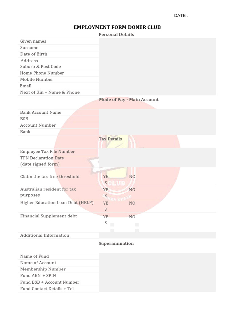New Employee Form | PDF