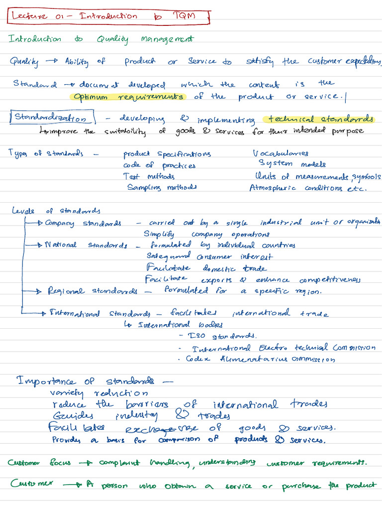 TQM Notes | PDF