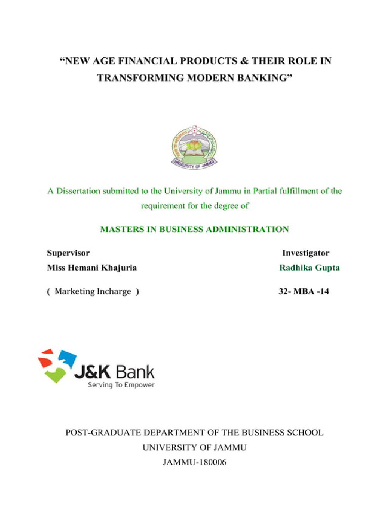 J K Bank Report | PDF