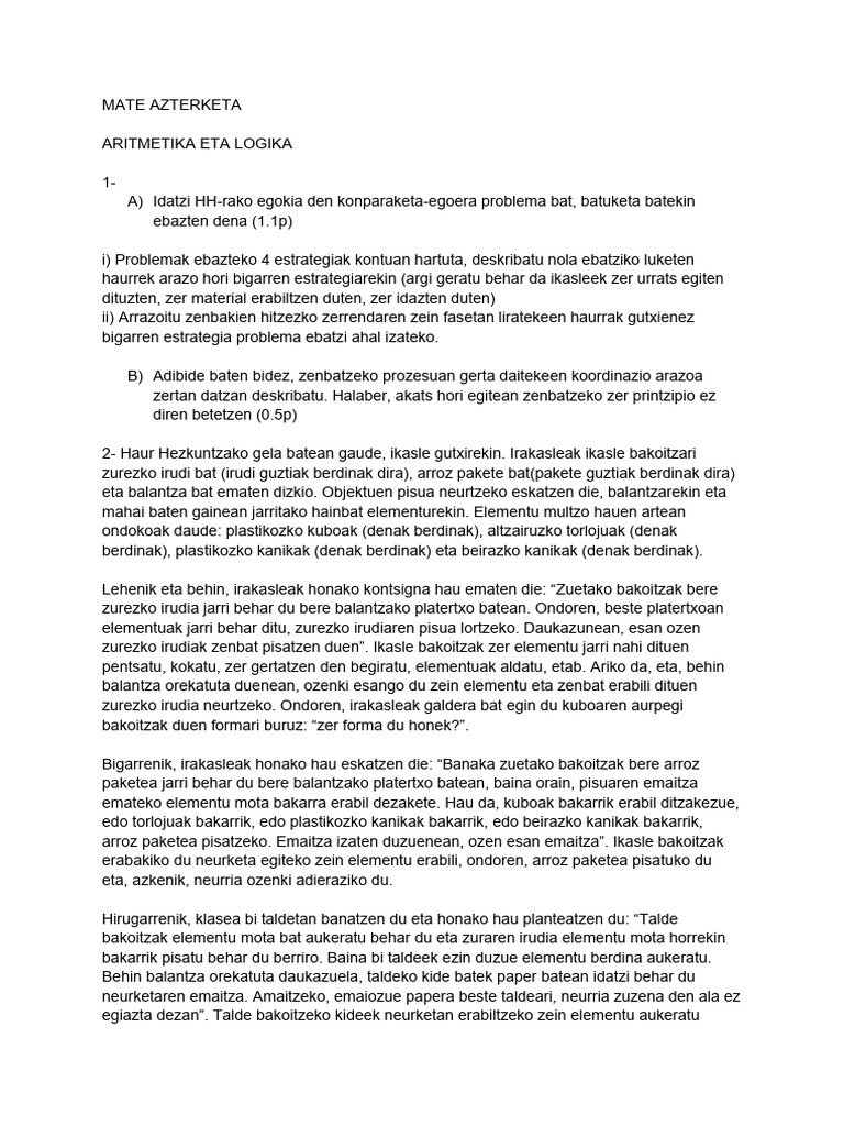 Mate Azterketa | PDF