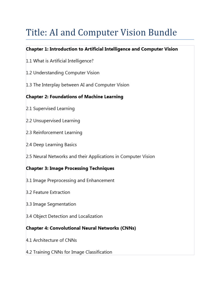 AI and Computer Vision Bundle | PDF | Computer Vision | Intelligence (AI) & Semantics