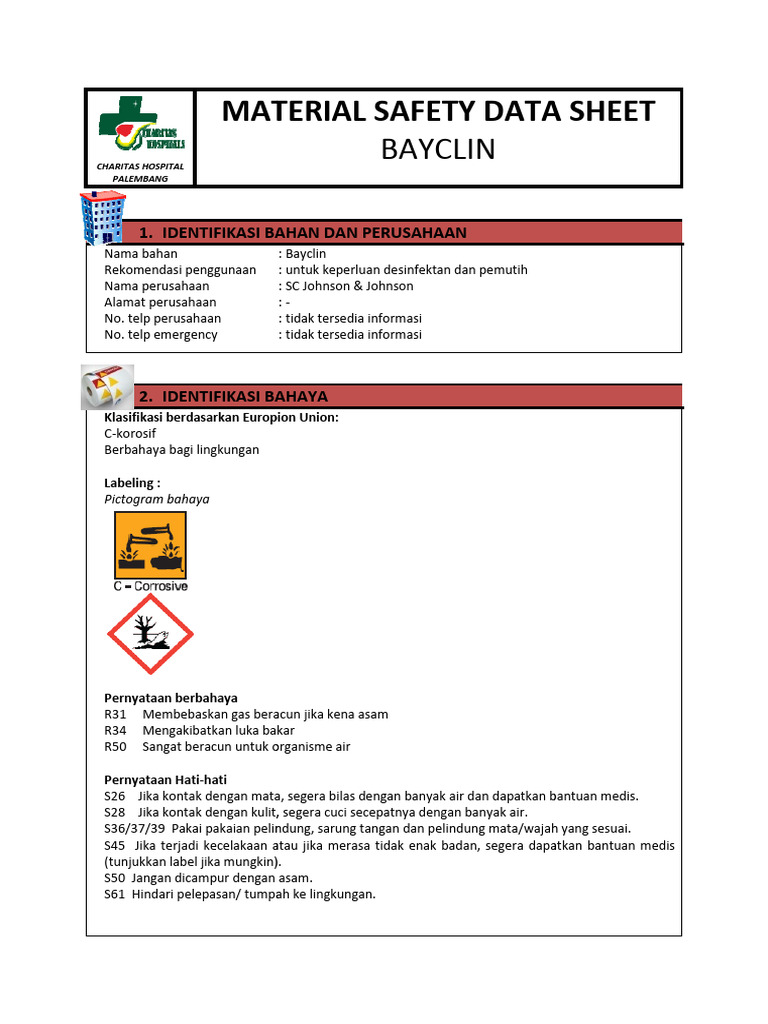 MSDS Bayclin | PDF