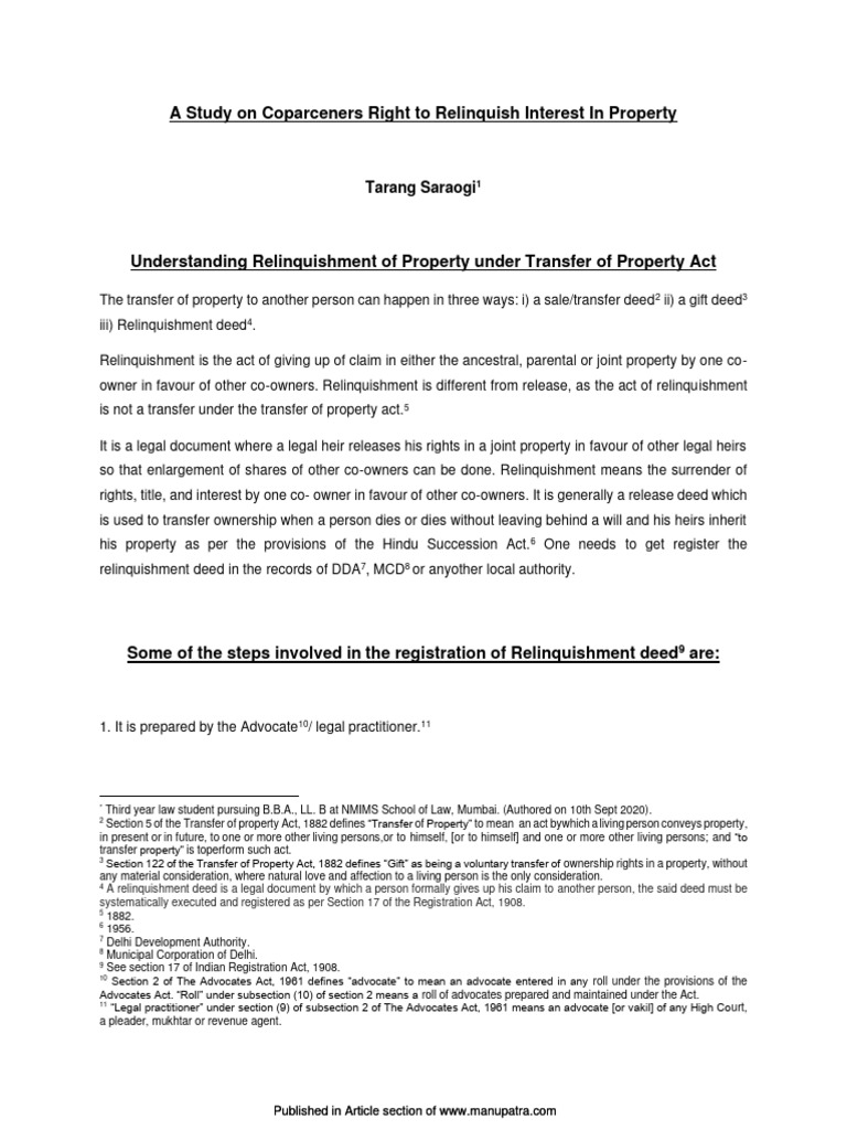 Coparceners' Property Rights | PDF | Concurrent Estate | Property