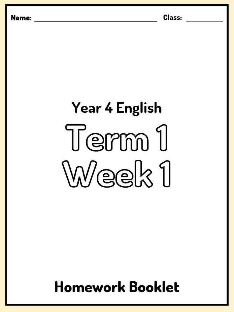 Year 4 English Term 1 Week 1 | PDF