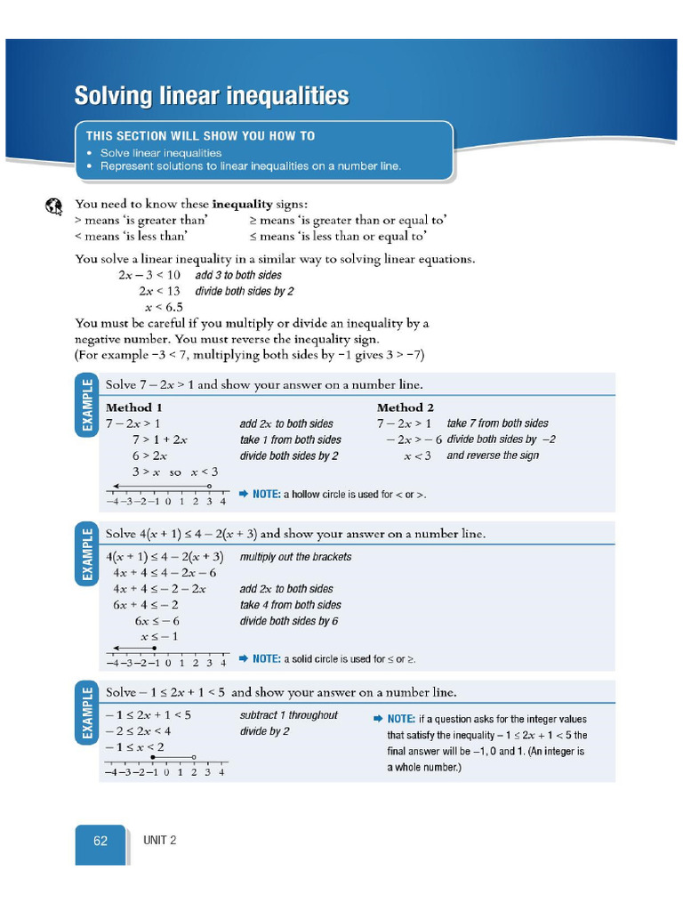 Exe 2.7 Solving Linear Inequality | PDF