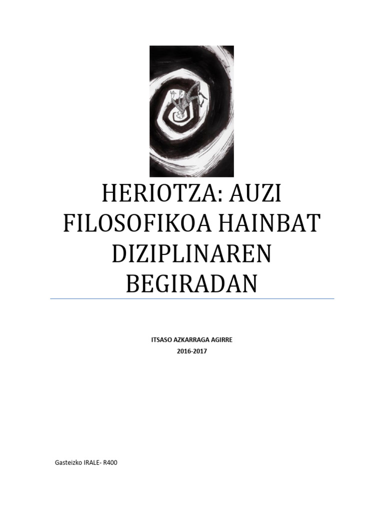 HERIOTZA. Auzi Filosofikoa Hainbat Diziplinaren Begiradan | PDF