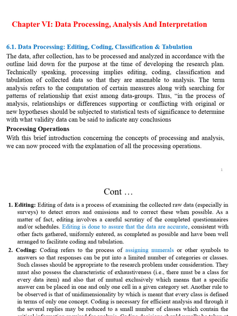 Chapter VI: Data Processing, Analysis and Interpretation | PDF ...