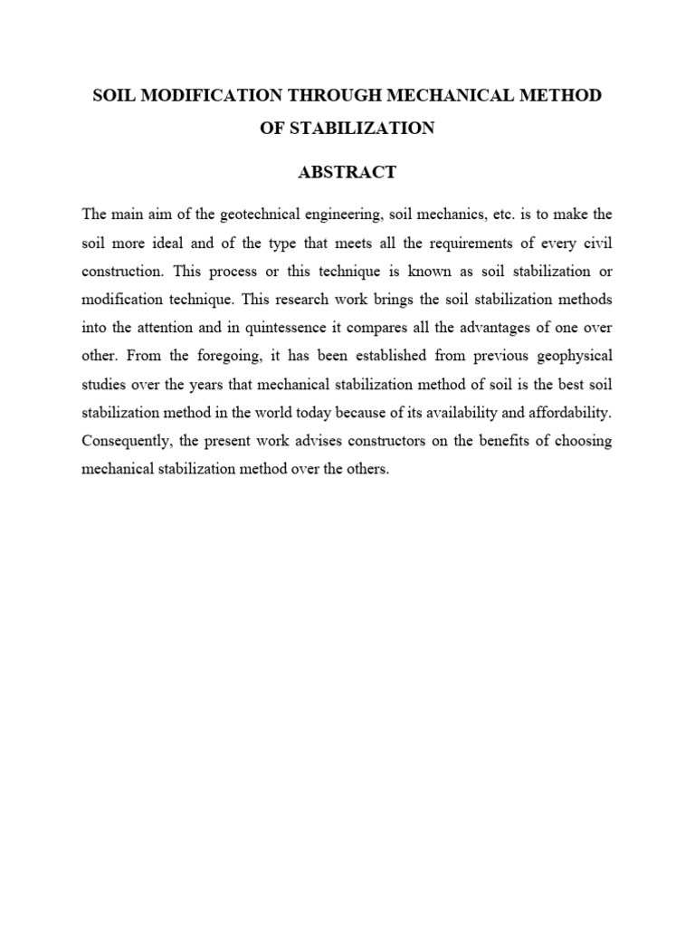 Soil Stabilization From Mechanical Methods | PDF | Soil | Cement