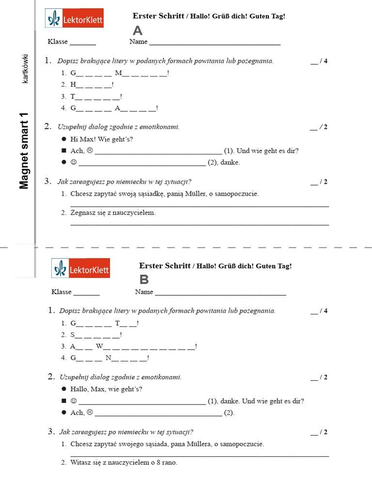 Magnet Smart1 - Kartkowki - 00 - Erster Schritt | PDF