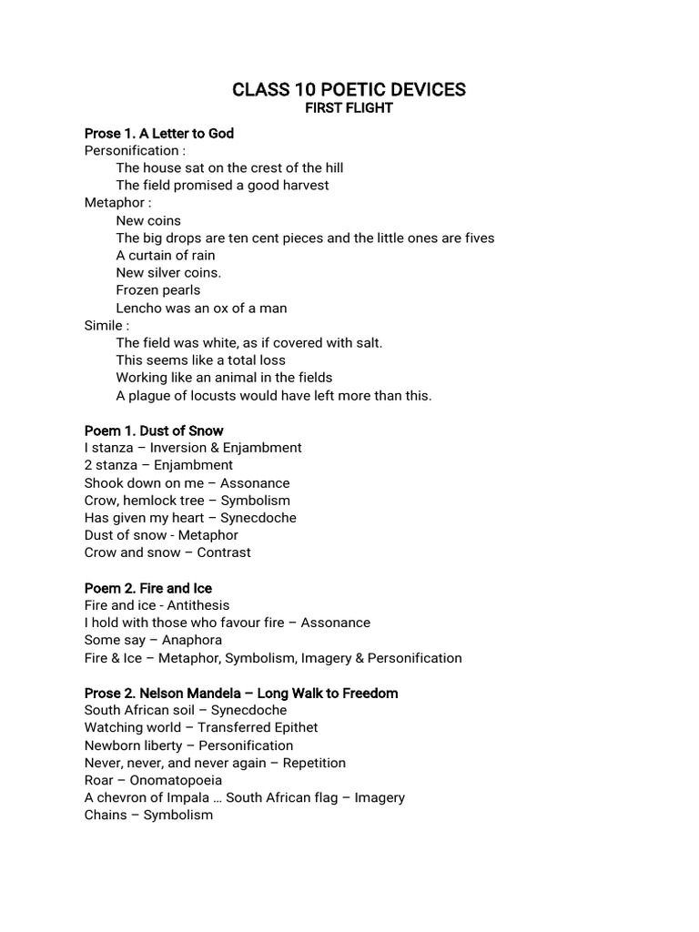 Class 10 Poetic Devices-1-1 | PDF