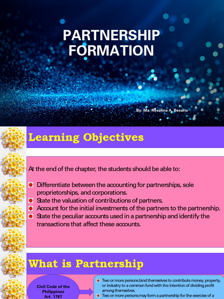 Partnership Formation (1) | PDF | Partnership | Limited Partnership