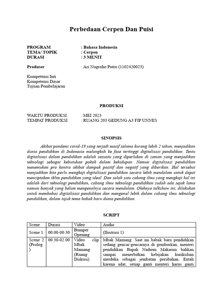 Template Script Naskah | PDF | Komputer