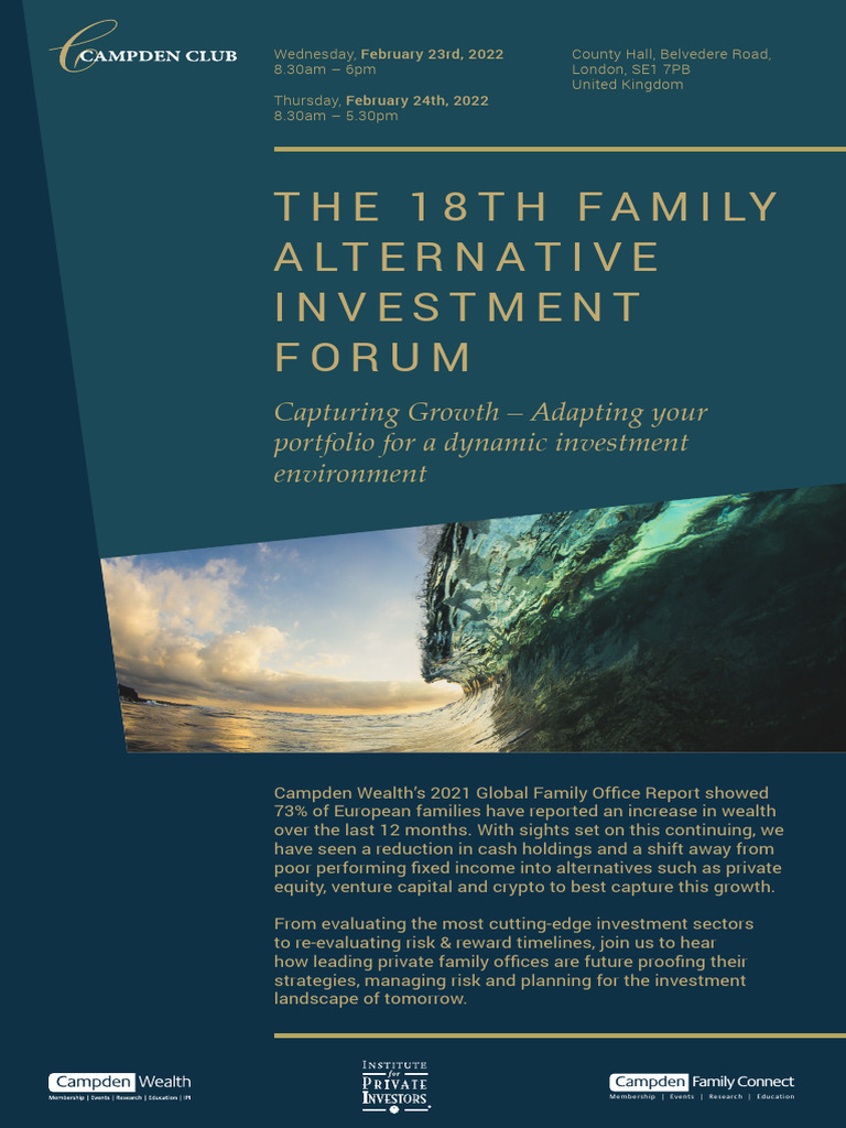 Family Alternative Investment Forum 2022 | PDF | Entrepreneurship ...