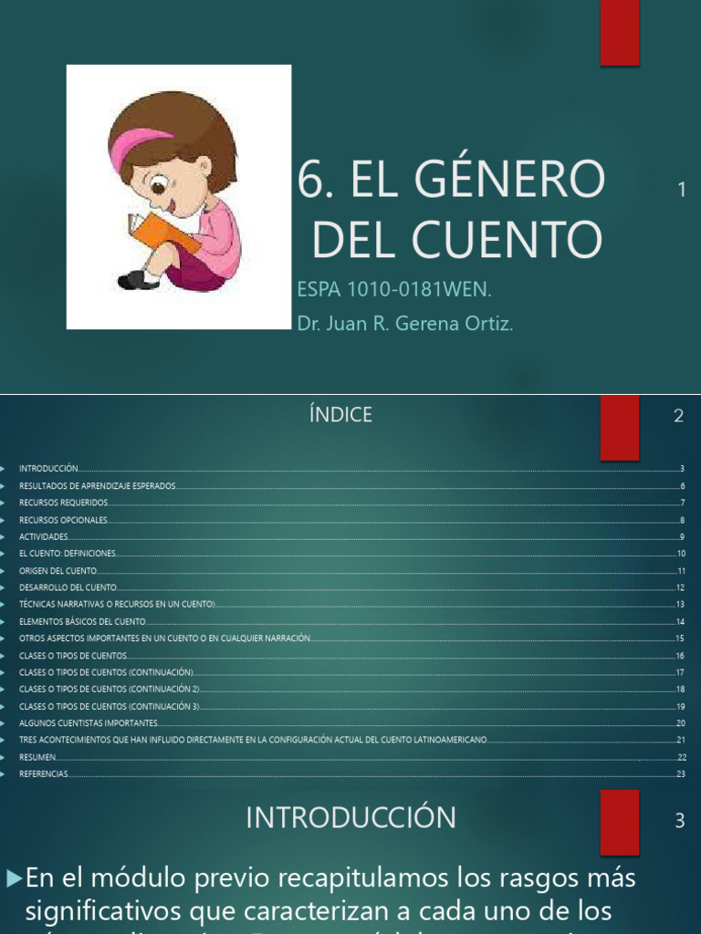 Introducción al Género del Cuento | PDF | Cuentos | Narración