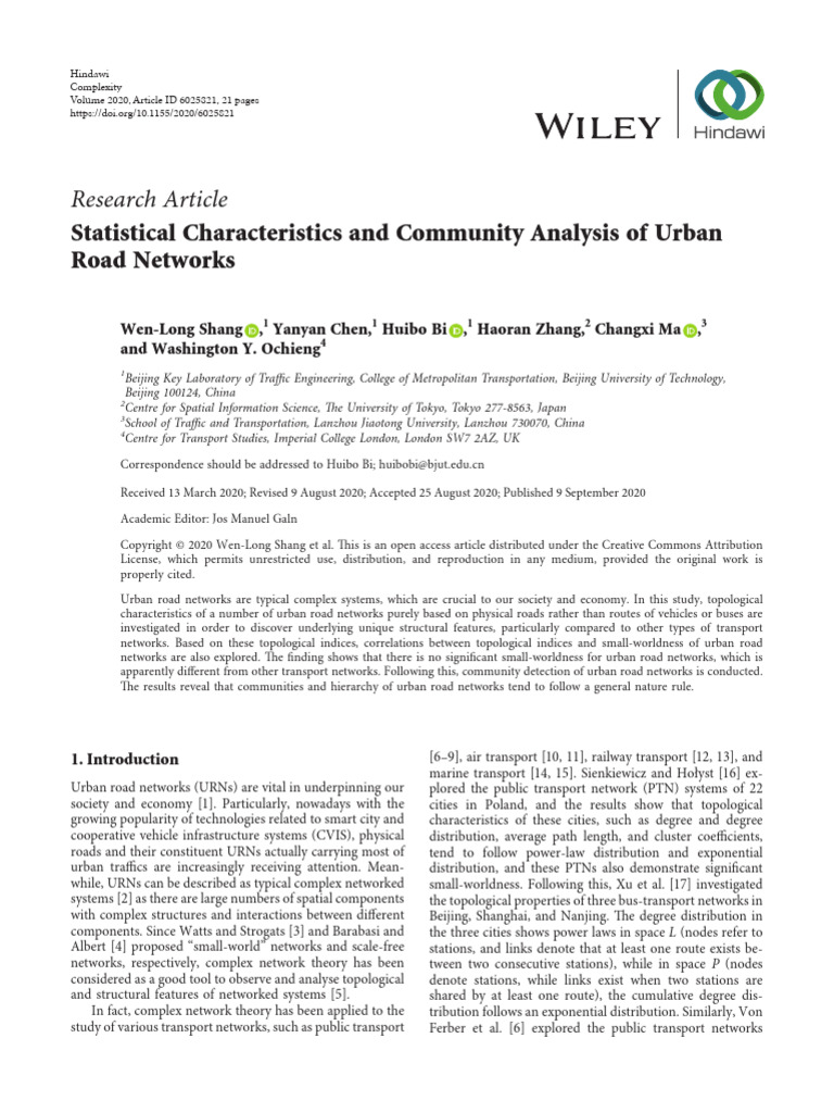 Research Article: Statistical Characteristics and Community Analysis of ...