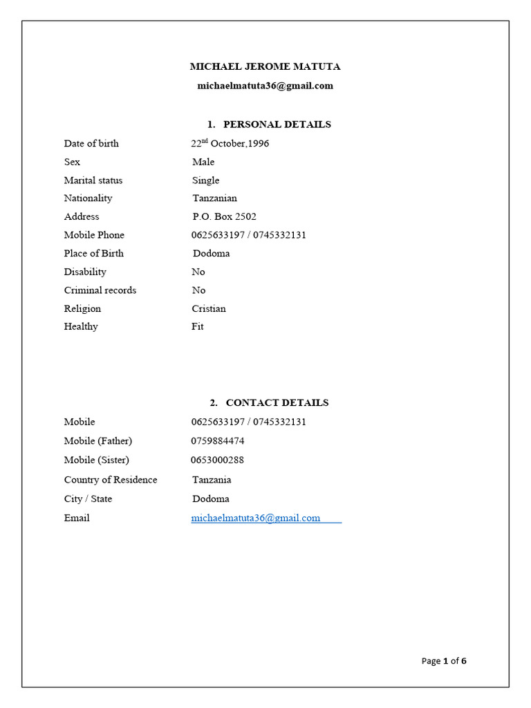Accountant's Professional CV | PDF | Accounting | Tanzania