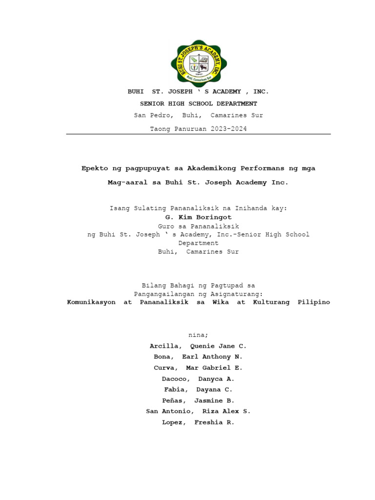 Pananaliksik Sa Kompan Group 4 | PDF