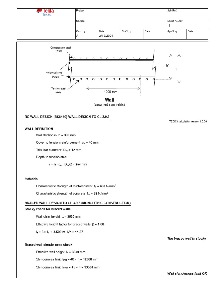 RC wall design | PDF | Young's Modulus | Civil Engineering