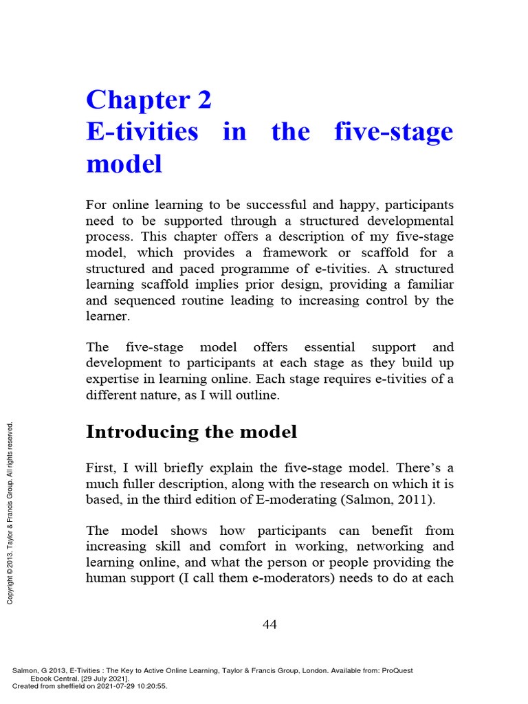 E-Tivities The Key To Active Online Learning - (Part I Introducing E-Tivities) | PDF ...