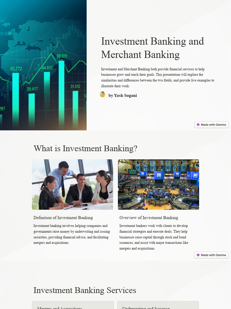 Investment vs Merchant Banking Guide | PDF | Investment Banking | Banks