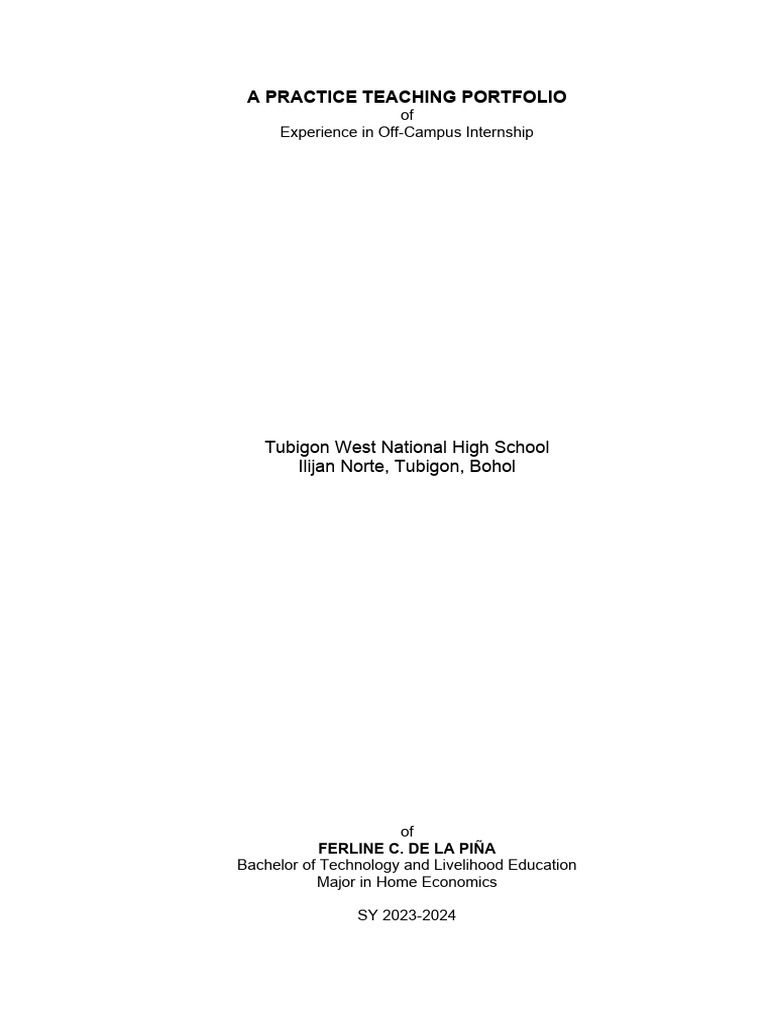 Portfolio - FS 1 & 2 | Download Free PDF | Teachers | Occupational ...