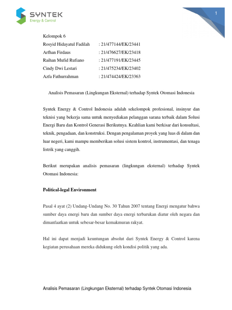 Class Activities - Syntek Otomasi - Kelompok 6 | PDF | Komputer