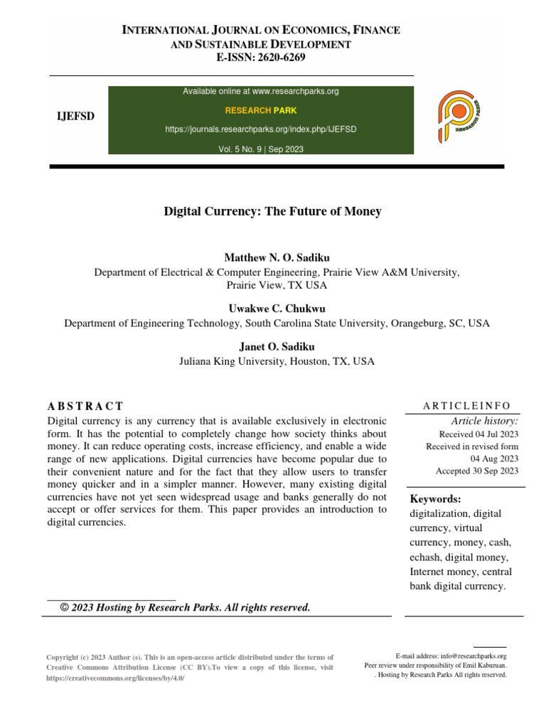Digital Currency: The Future of Money | PDF | Cryptocurrency | Cash