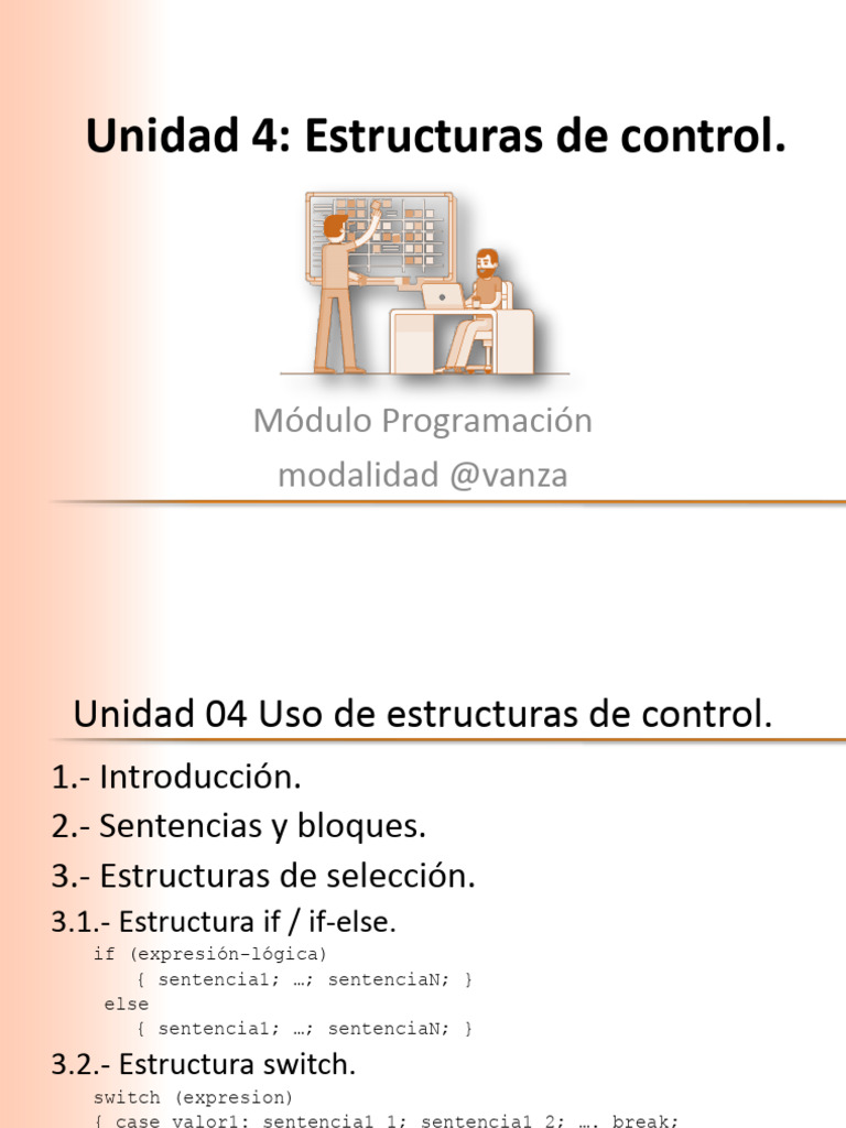 P04 Estructuras de Control PROG 2019 20 | PDF | Flujo de control ...