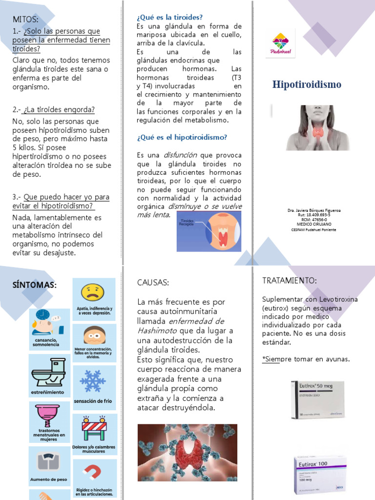 triptico hipotiroidismo | PDF | Tiroides | Hipotiroidismo