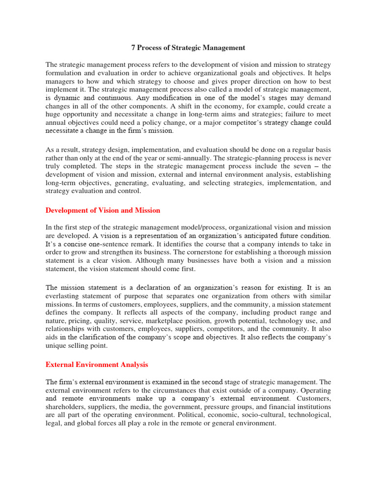 Strategic Management Process Explained | PDF | Strategic Management ...