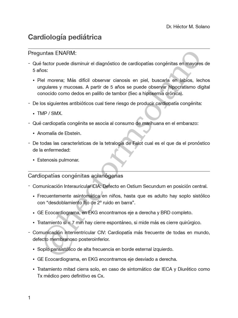 Resúmenes Especialidades Pediátricas | PDF | Especialidades Medicas ...